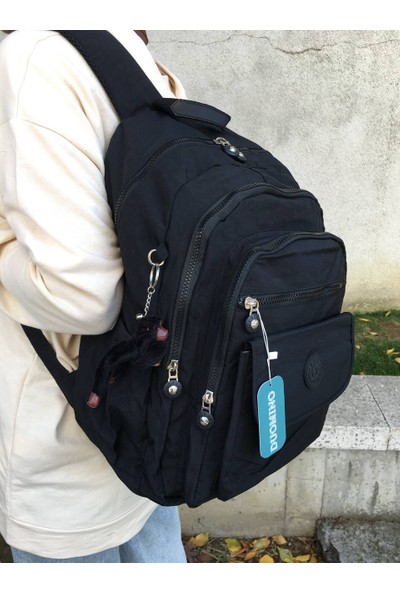 Duomino Fcstore Krinkıl Kumaş Suya Dayanıklı Büyük Boy Siyah Klinkır Sırt Çantası/laptop Seyahat Okul Duomino Fcstore Krinkıl Kumaş Suya Dayanıklı Büyük Boy Siyah Klinkır Sırt Çantası/laptop Seyahat Okul