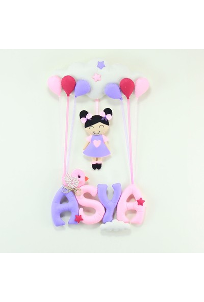 Renkli Hayallerim Asya Isimli Pembe Lila Bedek Odası Kapı Süsü Renkli Hayallerim Asya Isimli Pembe Lila Bedek Odası Kapı Süsü