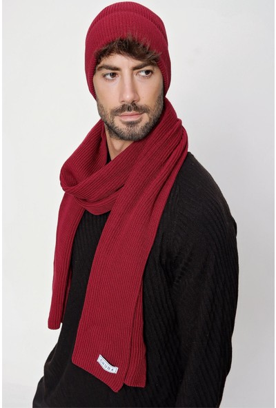 Chuba Erkek Selanik Örgü Triko Atkı Bere Takımı Bordo 22W850 Chuba Erkek Selanik Örgü Triko Atkı Bere Takımı Bordo 22W850