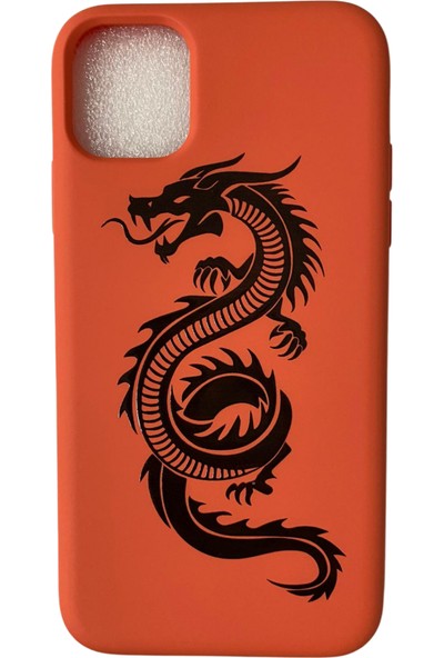 TeknoCase iPhone 11 -Kabartmalı Ejderha Baskılı -Lansman Kılıf Açık Turuncu TeknoCase iPhone 11 -Kabartmalı Ejderha Baskılı -Lansman Kılıf Açık Turuncu
