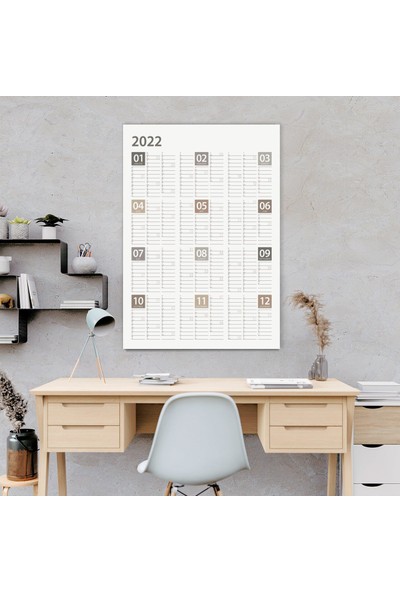 Bi'aldım 2022 Yıllık Planlama Duvar Takvimi 50X70 cm Kahve Bej Wall Planner Bi'aldım 2022 Yıllık Planlama Duvar Takvimi 50X70 cm Kahve Bej Wall Planner
