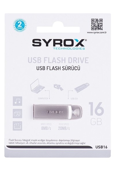 Syrox 16 GB 2.0 Metal USB Bellek