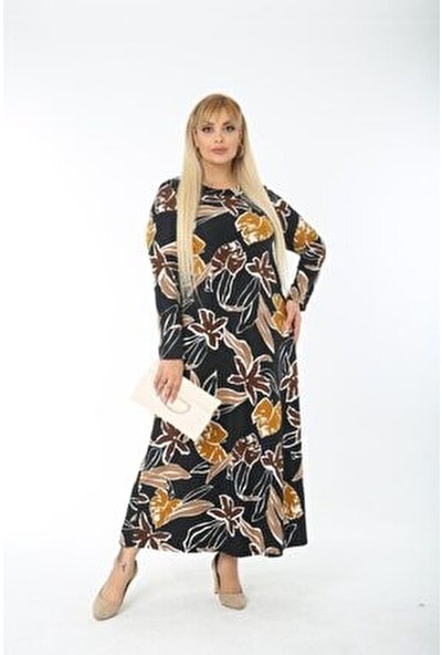 Zebrateks Büyük Beden Süet Yumoş Kumaş Likralı Elbise