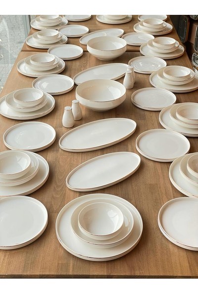 Rossev Yemek Takımı Modern Gold 58 Parça 12 Kişilik