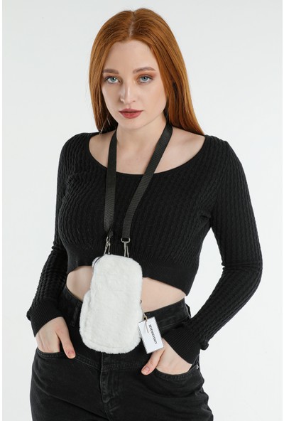 Madamlina Kadın Peluş Askılı Telefon Çantası Madamlina Kadın Peluş Askılı Telefon Çantası