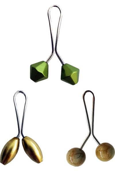 Royaleks 3 Adet Tesettür Eşarp ve Şal Klipsi Sarı Hardal Yeşil