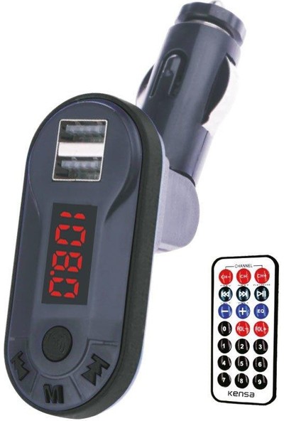 Kensa KT-302 Fm Transmitter Araç Kiti Bluetooth Kensa KT-302 Fm Transmitter Araç Kiti Bluetooth