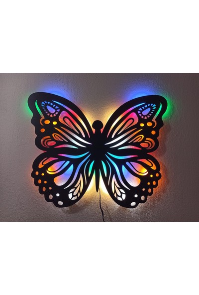 Alda Ahşap Kelebek LED Işıklı Duvar Tablosu Alda Ahşap Kelebek LED Işıklı Duvar Tablosu