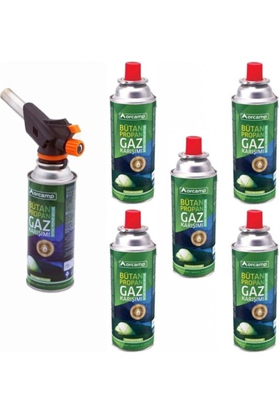 Orcamp Orgaz CX-500-227 Çakmaklı Pürmüz + 6'lı Gaz Kartuşu