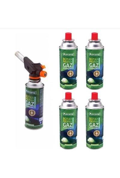 Orgaz Kamp Kartuş Tüp 227 gr Çakmaklı Pürmüz Set 5'li Orgaz Kamp Kartuş Tüp 227 gr Çakmaklı Pürmüz Set 5'li