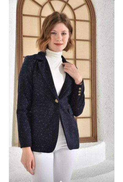 Hay-Lem Kadın Lacivert Blazer Ceket Hay-Lem Kadın Lacivert Blazer Ceket