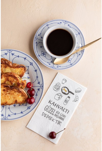 Napkin Store Baskılı Peçete Kahvaltı Sunum 33 x 33 cm 24'lü