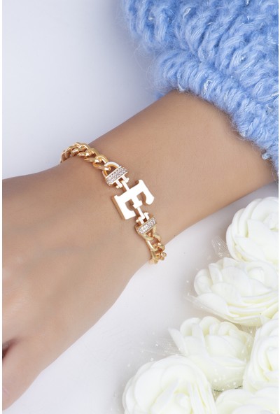 Sortie Accessories Zirkon Taşlı Tasarım E Harf Bileklik Sortie Accessories Zirkon Taşlı Tasarım E Harf Bileklik