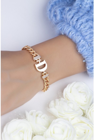 Sortie Accessories Zirkon Taşlı Tasarım D Harf Bileklik Sortie Accessories Zirkon Taşlı Tasarım D Harf Bileklik