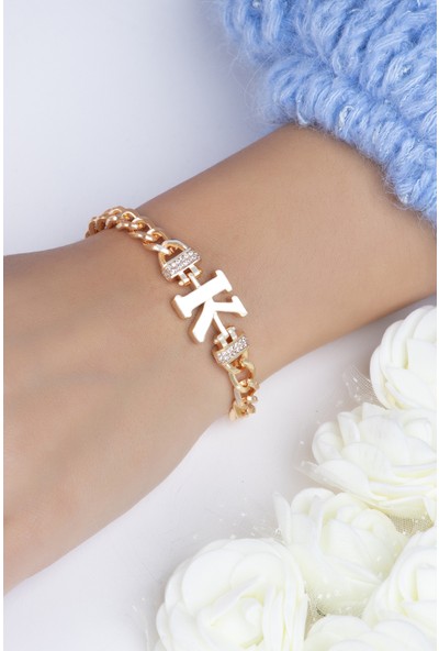 Sortie Accessories Zirkon Taşlı Tasarım K Harf Bileklik Sortie Accessories Zirkon Taşlı Tasarım K Harf Bileklik