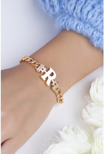 Sortie Accessories Zirkon Taşlı Tasarım R Harf Bileklik Sortie Accessories Zirkon Taşlı Tasarım R Harf Bileklik
