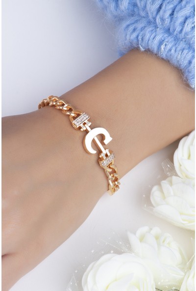 Sortie Accessories Zirkon Taşlı Tasarım C Harf Bileklik Sortie Accessories Zirkon Taşlı Tasarım C Harf Bileklik