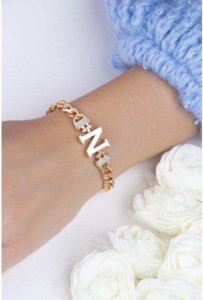 Sortie Accessories Zirkon Taşlı Tasarım N Harf Bileklik Sortie Accessories Zirkon Taşlı Tasarım N Harf Bileklik