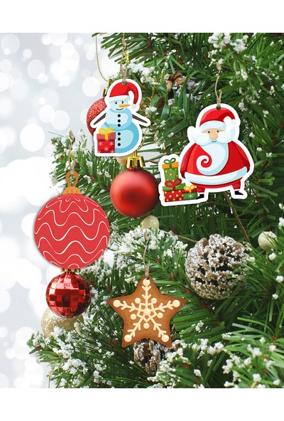 Quppa Yılbaşı Ağaç Dekoru 4lü Mdf Set