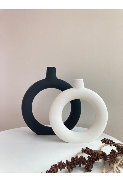Efs Home 2'li Seramik Halka Vazo