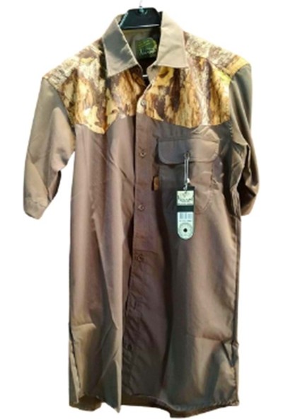 Nimrod Avcı Gömlek Kısa Kol Kahve-Kabuk Desenli - S