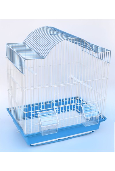 Hedicaret Kuş Kafesi Tonoz Çatı 47X40X27 cm + Çekmeceli Aksesuar