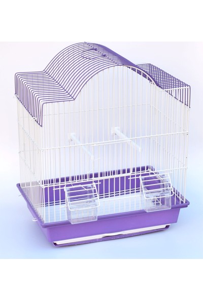 Hedicaret Kuş Kafesi Tonoz Çatı 47X40X27 cm + Çekmeceli Aksesuar