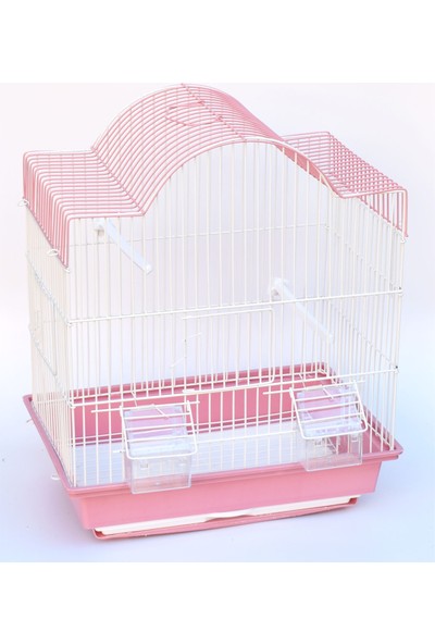 Hedicaret Kuş Kafesi Tonoz Çatı 47X40X27 cm + Çekmeceli Aksesuar