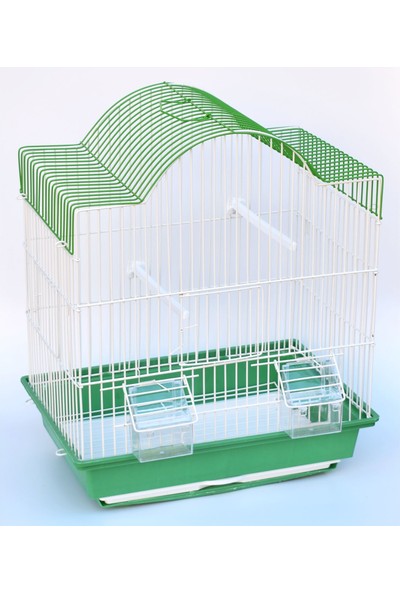 Hedicaret Kuş Kafesi Tonoz Çatı 47X40X27 cm + Çekmeceli Aksesuar