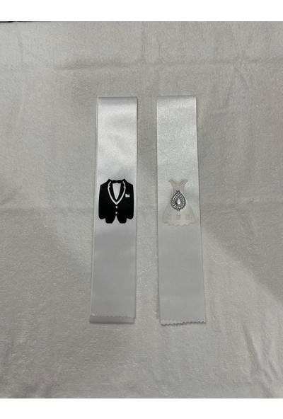 Estelica Gelin Damat Rüğürlü Takı Kurdelesi Beyaz-Beyaz Estelica Gelin Damat Rüğürlü Takı Kurdelesi Beyaz-Beyaz