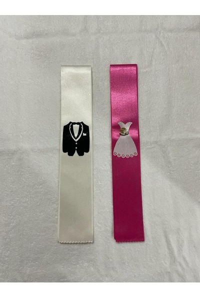 Estelica Gelin Damat Rüğürlü Takı Kurdelesi Krem-Pudra Estelica Gelin Damat Rüğürlü Takı Kurdelesi Krem-Pudra