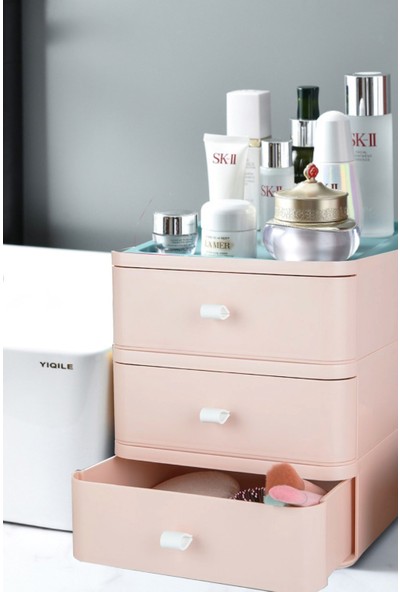Mim Life 3 Katlı Çekmece Masaüstü Organizer – Makyaj Takı Aksesuar Düzenleyici Saklama Kutusu Pembe Mim Life 3 Katlı Çekmece Masaüstü Organizer – Makyaj Takı Aksesuar Düzenleyici Saklama Kutusu Pembe
