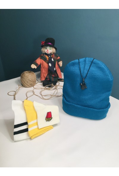 Kob Bere,çorap,kolye Kombini Kış Kreasyonu 3'lü Kombin ( Unisex )