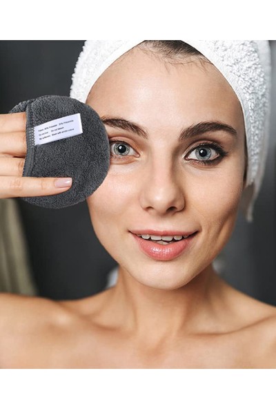 SB SizinBazar 3 Adet Gri Rengi Yıkanabilir Makyaj Temizleme Pedi