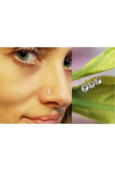 Begonia Accessories 925 Ayar Gümüş, Zirkon Üç Taş Hızma