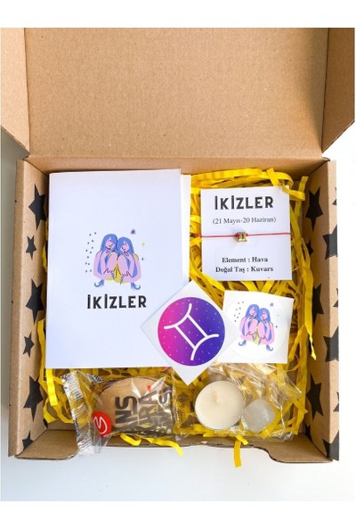 GIZYGIZY Ikizler Burcu Özel Hediye Seti Burç Kutusu GIZYGIZY Ikizler Burcu Özel Hediye Seti Burç Kutusu