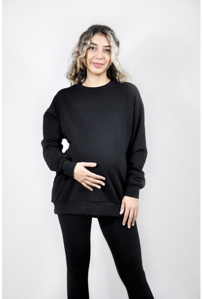 Merliyn Bisiklet Yaka Hamile Sweat MR196