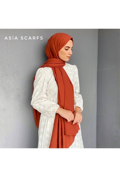 Asia Scarfs Organik Pamuklu Şal Kiremit Asia Scarfs Organik Pamuklu Şal Kiremit