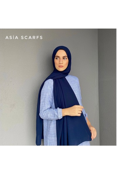 Asia Scarfs Cazz Şal Lacivert Asia Scarfs Cazz Şal Lacivert