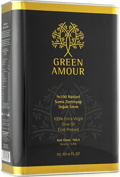 Green Amour Natürel Sızma Zeytinyağı Soğuk Sıkım 3 lt Green Amour Natürel Sızma Zeytinyağı Soğuk Sıkım 3 lt