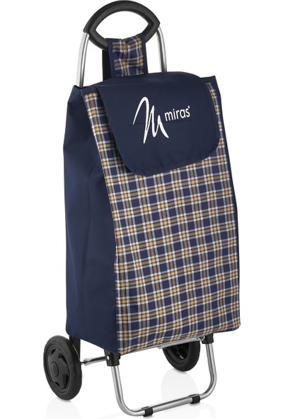 Miras Ekose Pazar Arabası - Büyük Çantalı Ses Çıkarmayan Tekerlekli Pazar Arabası Miras Ekose Pazar Arabası - Büyük Çantalı Ses Çıkarmayan Tekerlekli Pazar Arabası