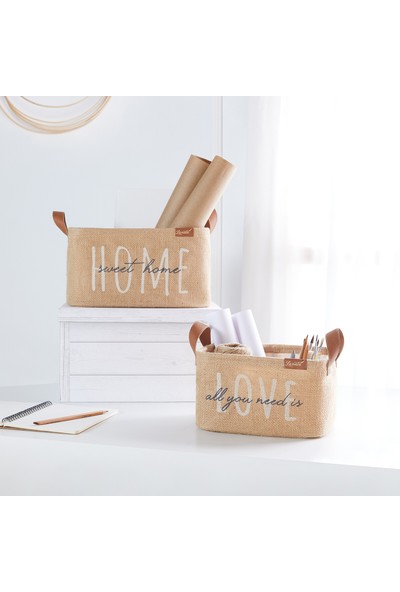 Ocean Home 2'li Jüt Astarlı Sepet