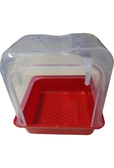 T-Pet 17X17X20 Ölçülerinde Orta Boy Kırılmaz Banyoluk Kırmızı