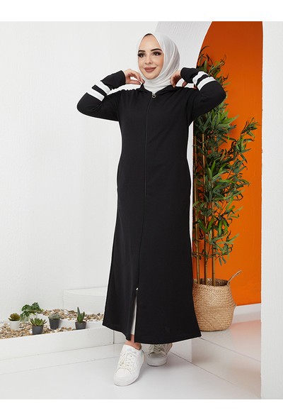 Hakimoda Kolları Şerit Detaylı Ferace