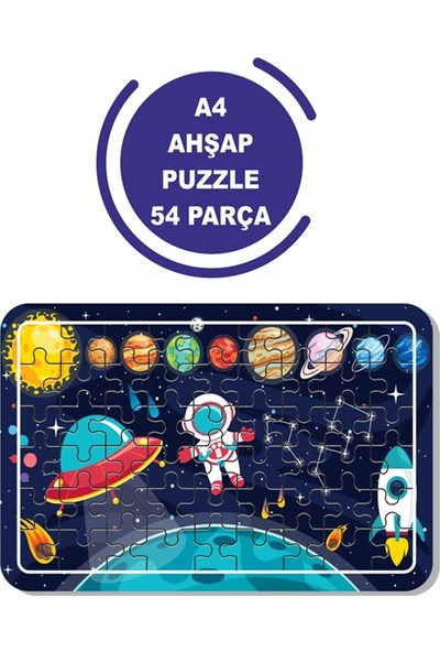 Lipyos Uzay Astranot ve Gezegenler A4 54 Parça Puzzle, Oyuncak, Yapboz Lipyos Uzay Astranot ve Gezegenler A4 54 Parça Puzzle, Oyuncak, Yapboz