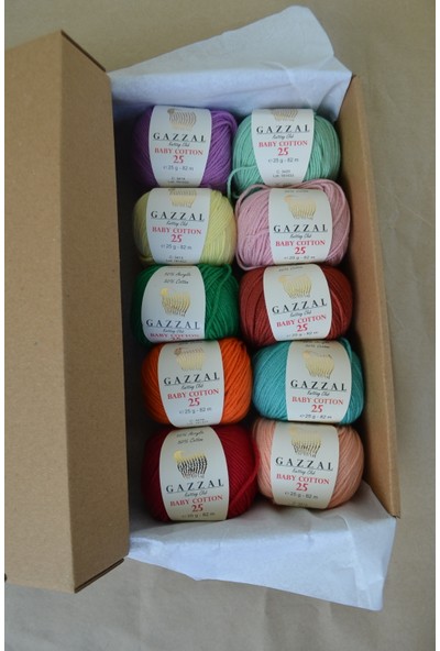 Gazzal Renkli Bir Kutu Punch Amigurumi Ip Set 10'lu