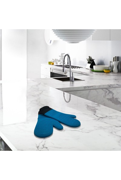 İly Ikili Silikon Fırın Eldiveni Mavi