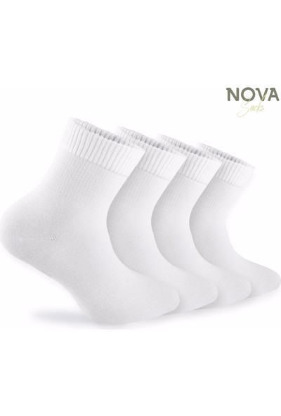 Nova Kadın 4'lü Bambu Lastiksiz Sıkmayan Diyabetik Bilek Çorap