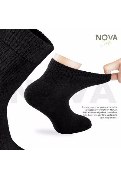 Nova Kadın 4'lü Bambu Lastiksiz Sıkmayan Diyabetik Bilek Çorap Nova Kadın 4'lü Bambu Lastiksiz Sıkmayan Diyabetik Bilek Çorap