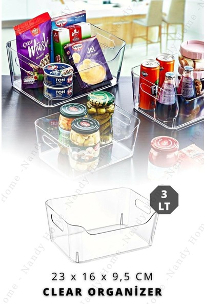 Lira 3 Adet Clear Buzdolabı & Dolap Içi Düzenleyici Tezgah Üstü Organizer 3lt (23X16X9,5CM) Lira 3 Adet Clear Buzdolabı & Dolap Içi Düzenleyici Tezgah Üstü Organizer 3lt (23X16X9,5CM)